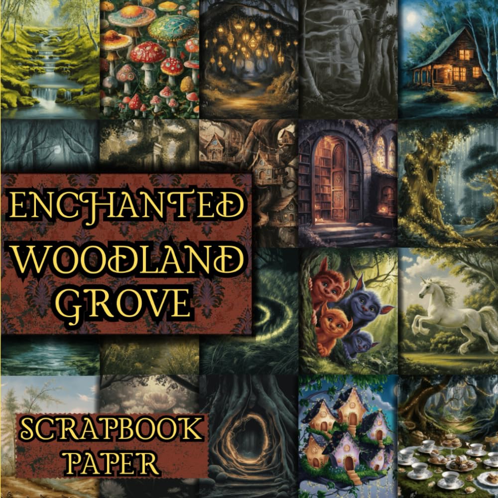 Enchanted Woodland Grove Scrapbook Paper: Double-Sided Decorative Craft ...