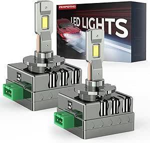 D3S D3R Led Headlight Bulb, 60,000h life, 24000LM 10x Cooling, 6000K White，Xenon HID Replacment ...