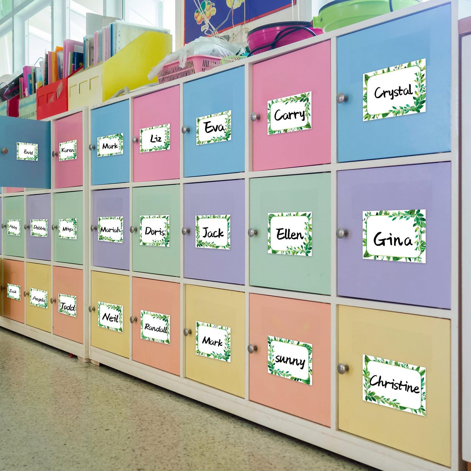 Snapklik.com : Engrowtic 240 Pcs Greenery Name Tags Stickers Summer ...