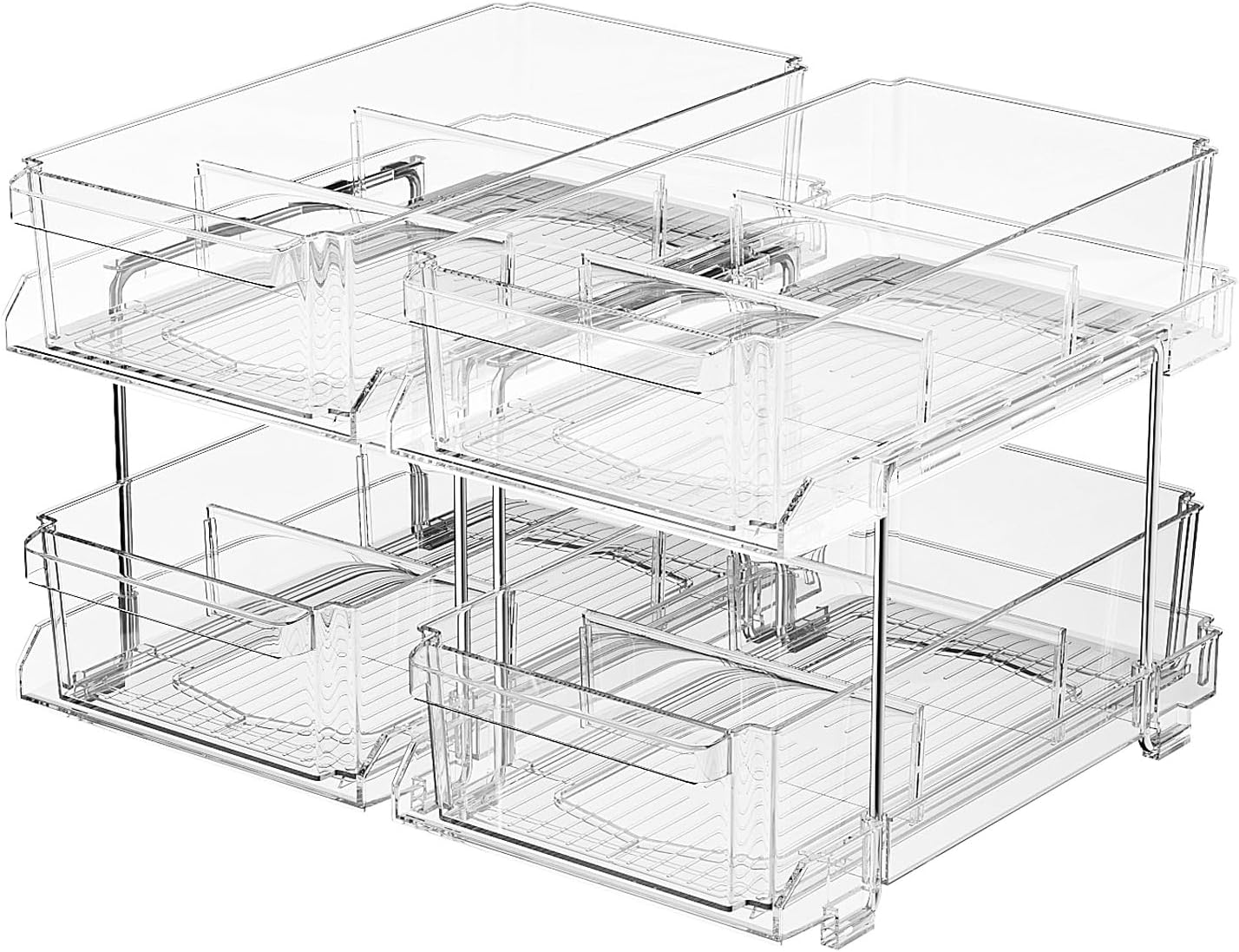 Amazon.com - Santiccipa 2 Tier Drawer Organizer, Multi-Function Clear ...