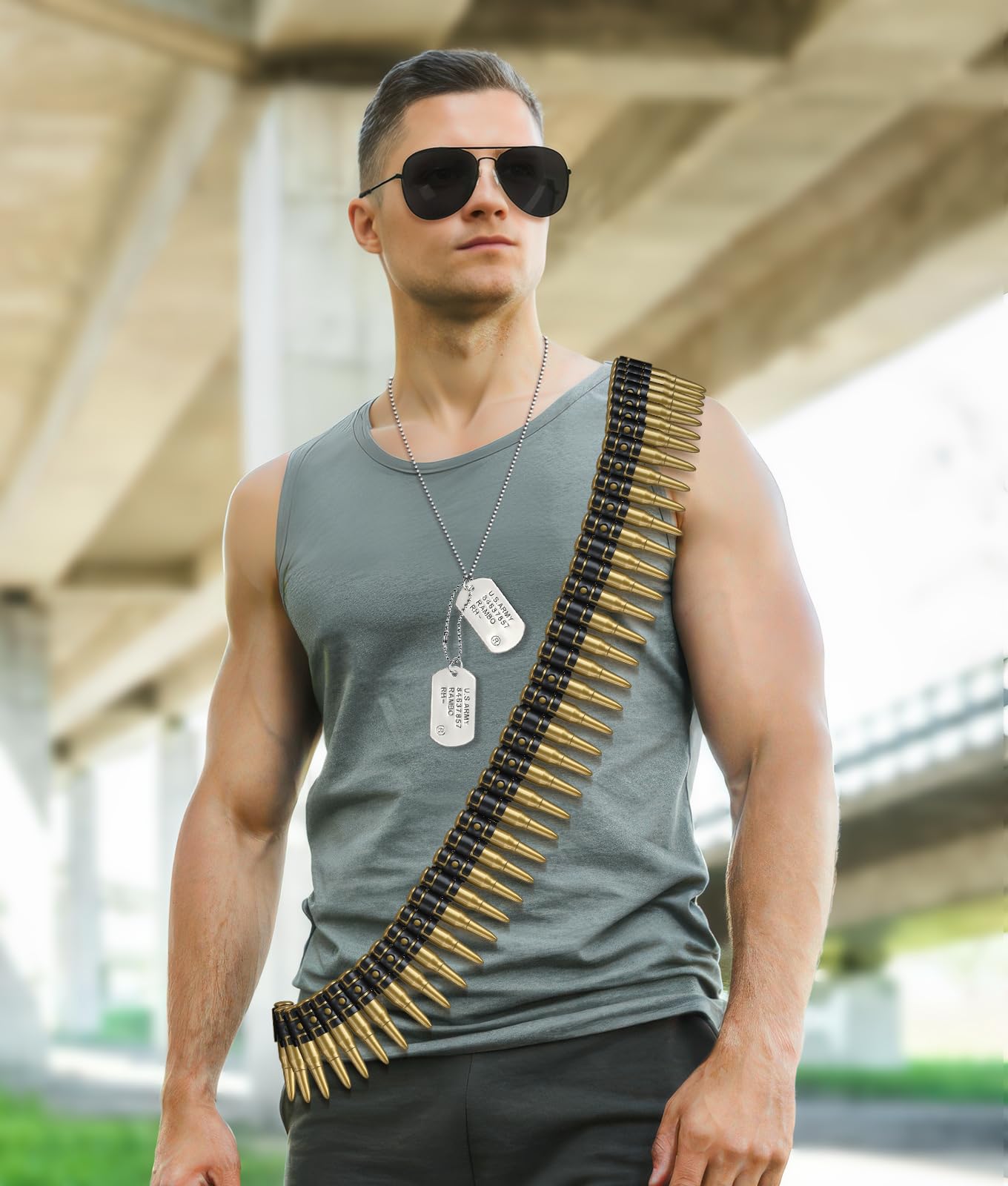 Snapklik.com : Quescu 5PCS Fake Bullet Army Belt