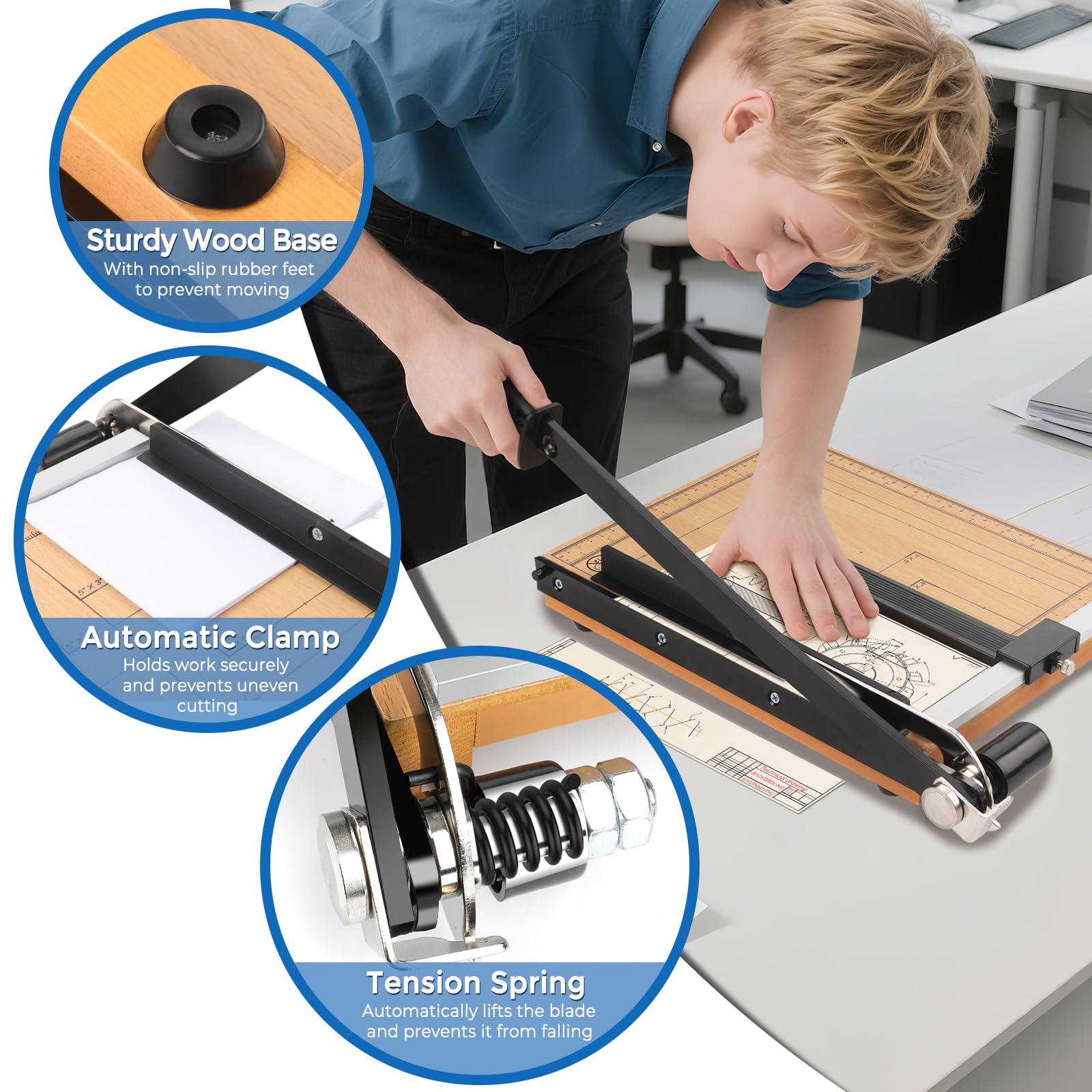 Snapklik.com : 12" Wood Heavy Duty Guillotine Trimmer, 16 Sheet ...