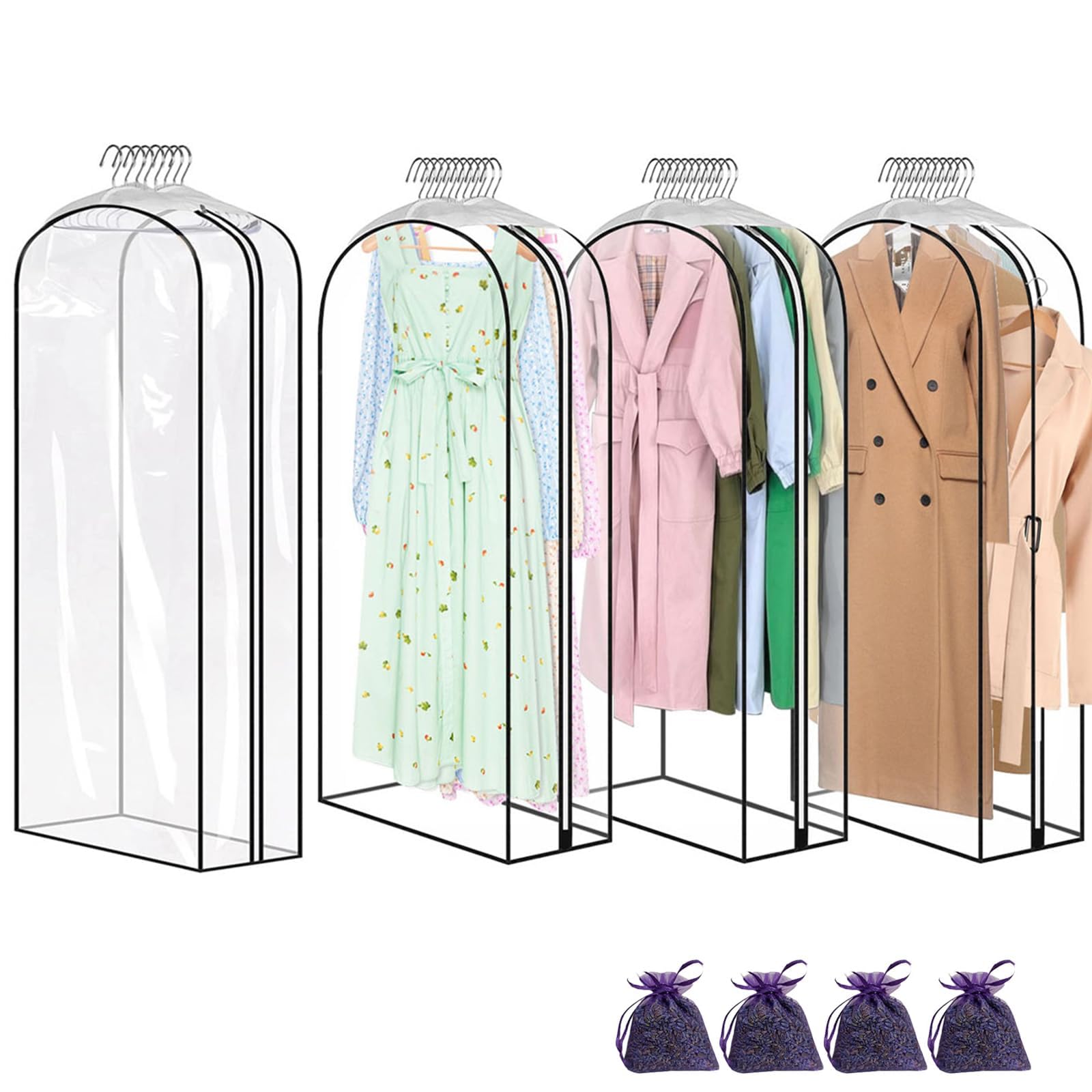 Garment Bags For Clothes Storage Liuoud Gusseted Garment Bags 5-Pack ...
