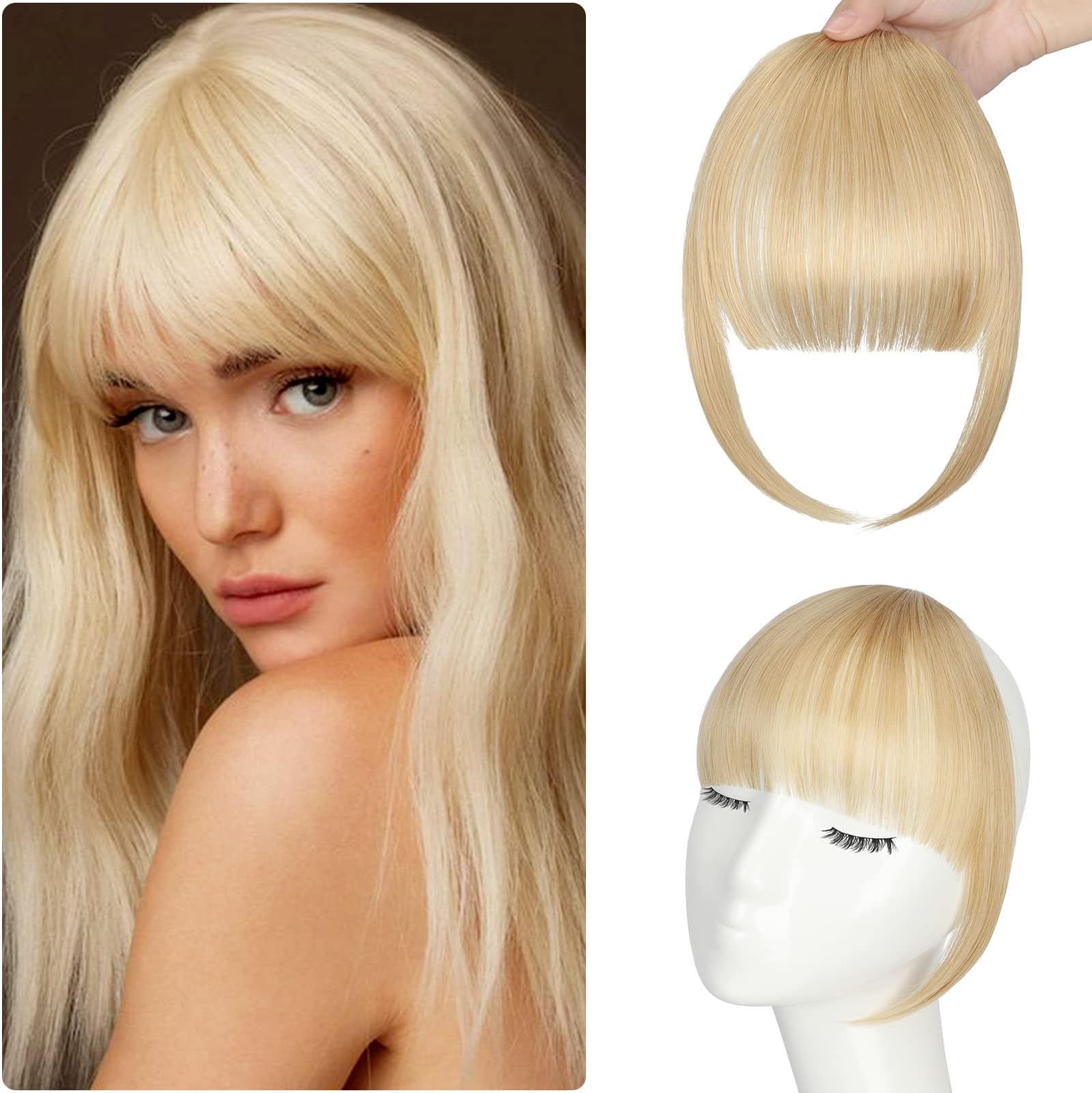 Amazon.com : Wodelanle Bangs Hair Clip in Bangs, French Bangs Blonde ...