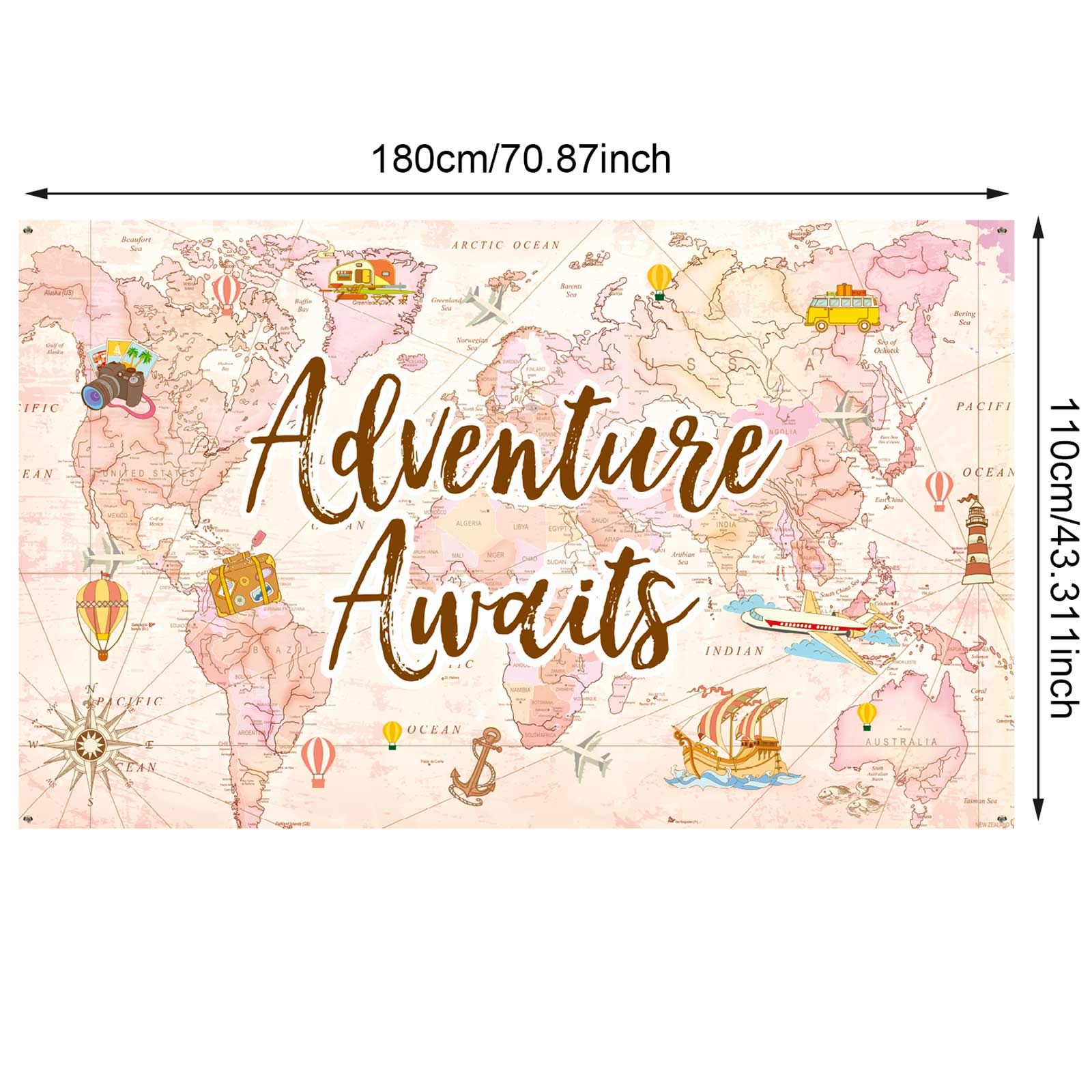 Travel Themed Party Decorations Supplies Adventure Awaits Bon Voyage ...