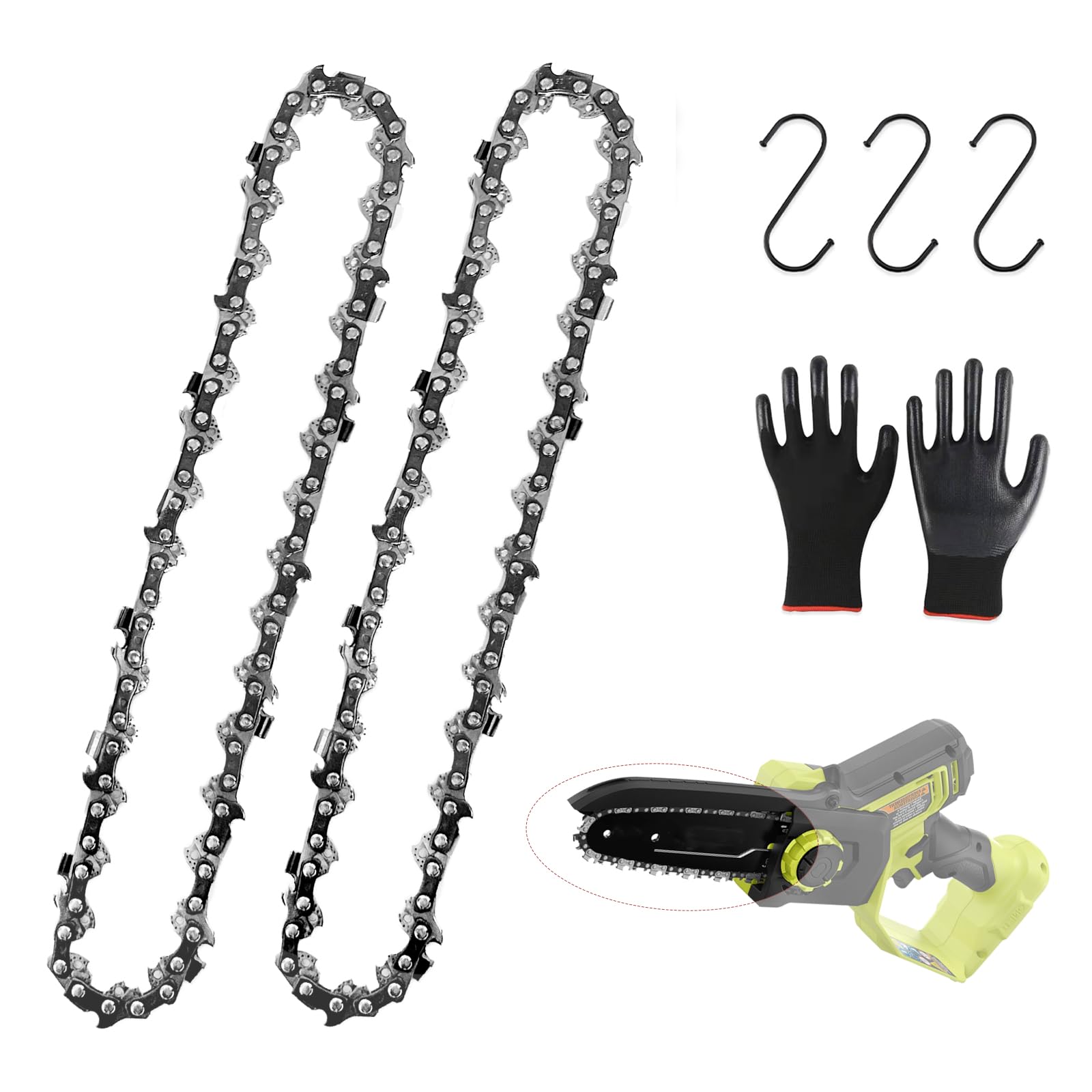 Amazon.com: 6 Inch Pruning Saw Chain for RYOBI P25013BTL/RYOBI P25013,6 ...