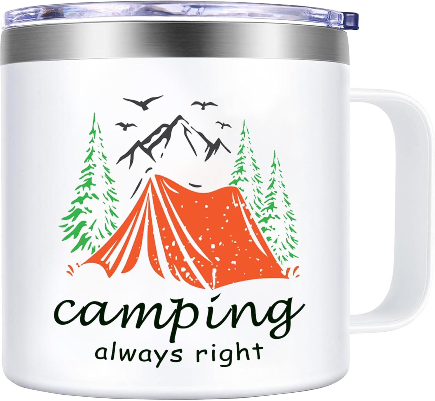 Amazon.com | EchoMaven Camping Coffee Mug - 14Oz Stainless Steel Mug ...