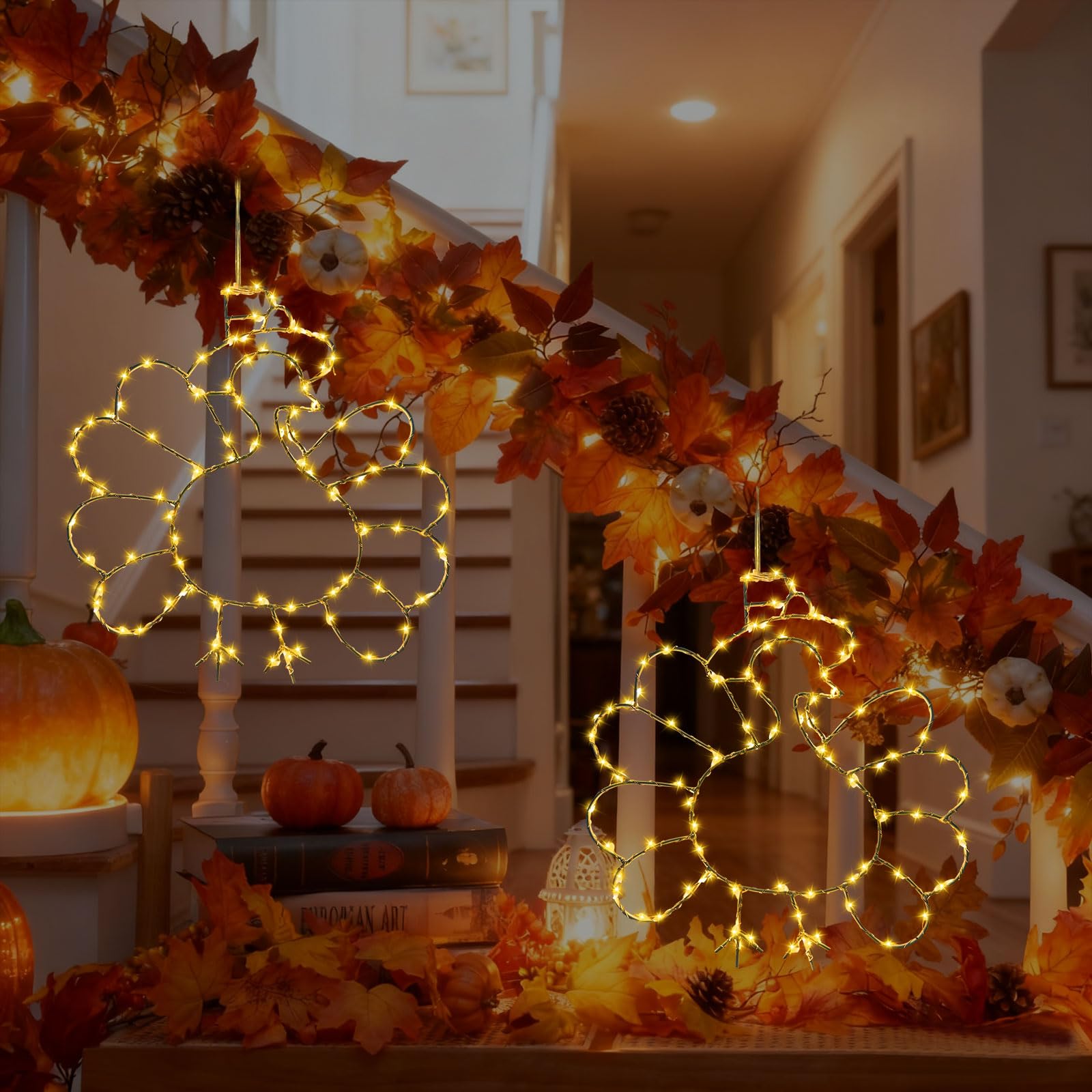 Snapklik.com : LAIAMER 2 Pcs Light Up Turkey Lights Decorations Indoor ...