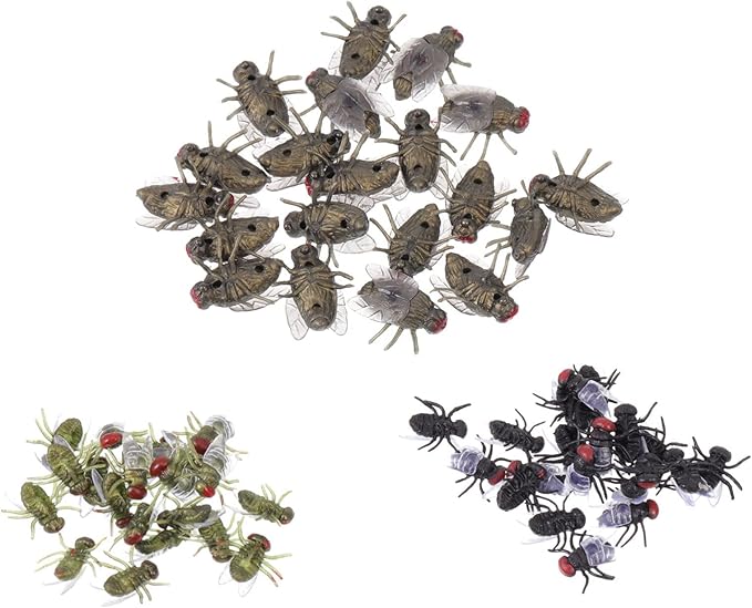 Amazon.com: 60Pcs Plastic Fake Fly Simulated Insects Reptile Joke Toys ...