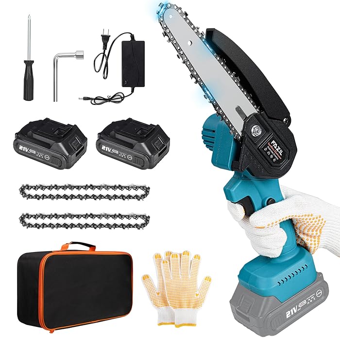 Buy Mini Chainsaw Cordless, 6 Inch Mini Chainsaw , 21V 2Ah Battery ...