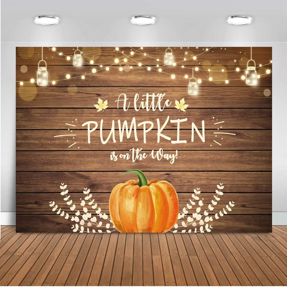 Amazon.com : Mocsicka Fall Pumpkin Baby Shower Backdrop 7x5ft Autumn ...