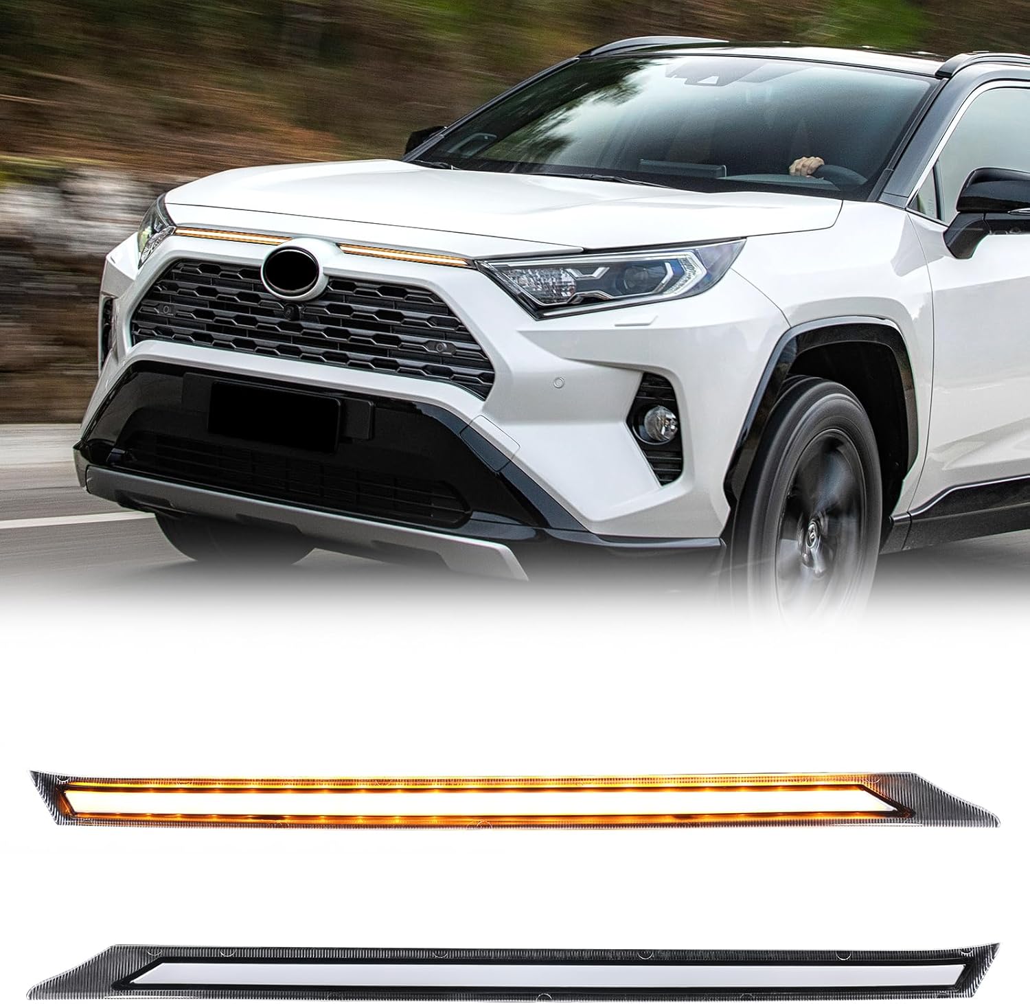 Amazon | LED DRL フロントフォググリルランプ LED スイッチバック 2019 2020 2021トヨタ RAV4 デイタイム ...