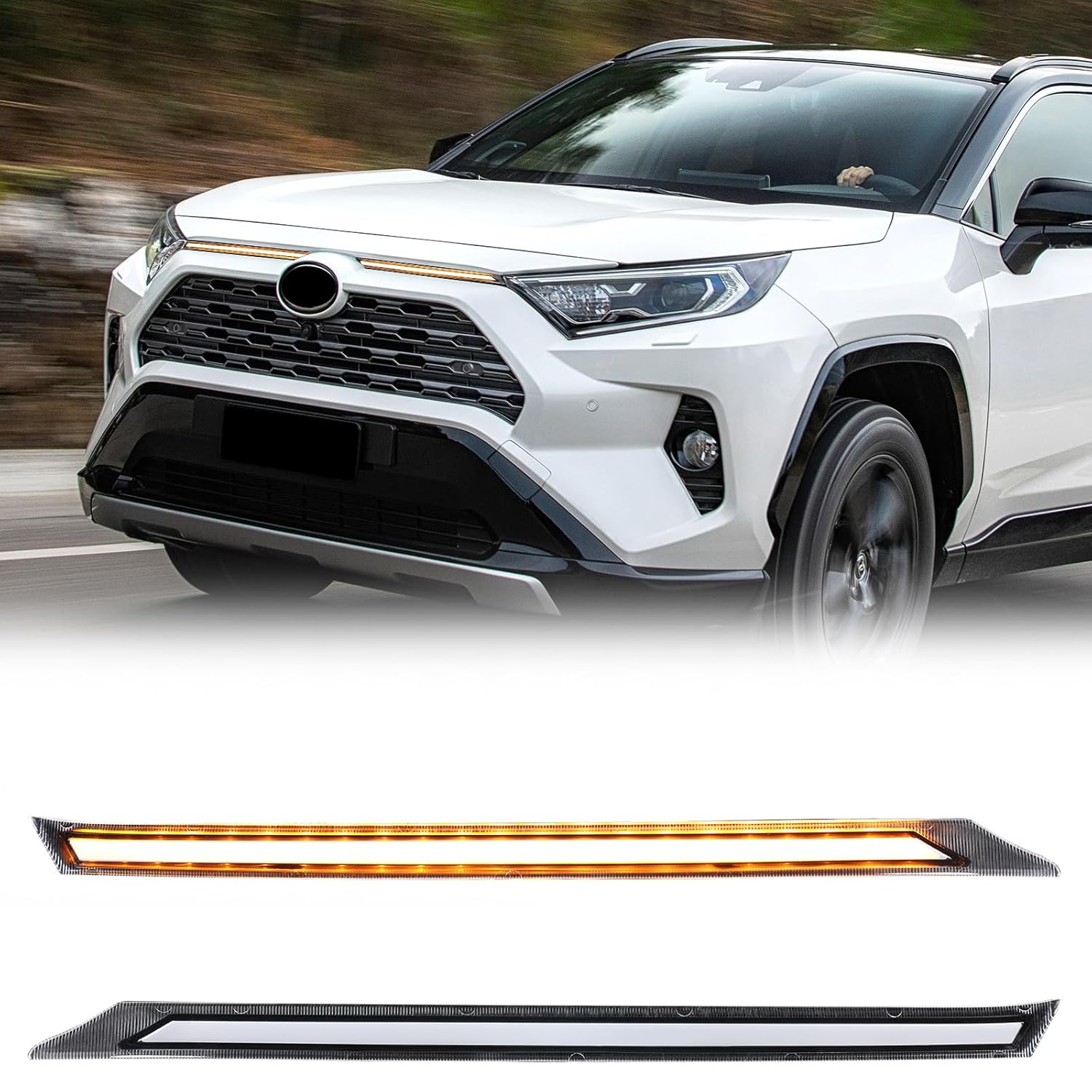 LED DRL Front Fog Grille Lamp LED Switchback for 2019 2020 2021Toyota ...
