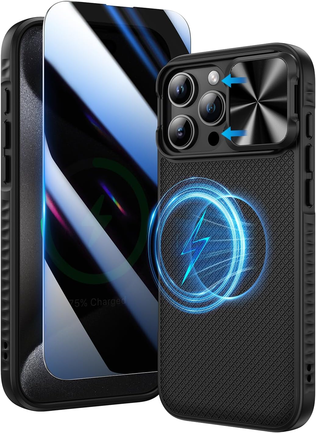 Doeshine for iPhone 16 Pro Max Case with Privacy Screen Protector and ...