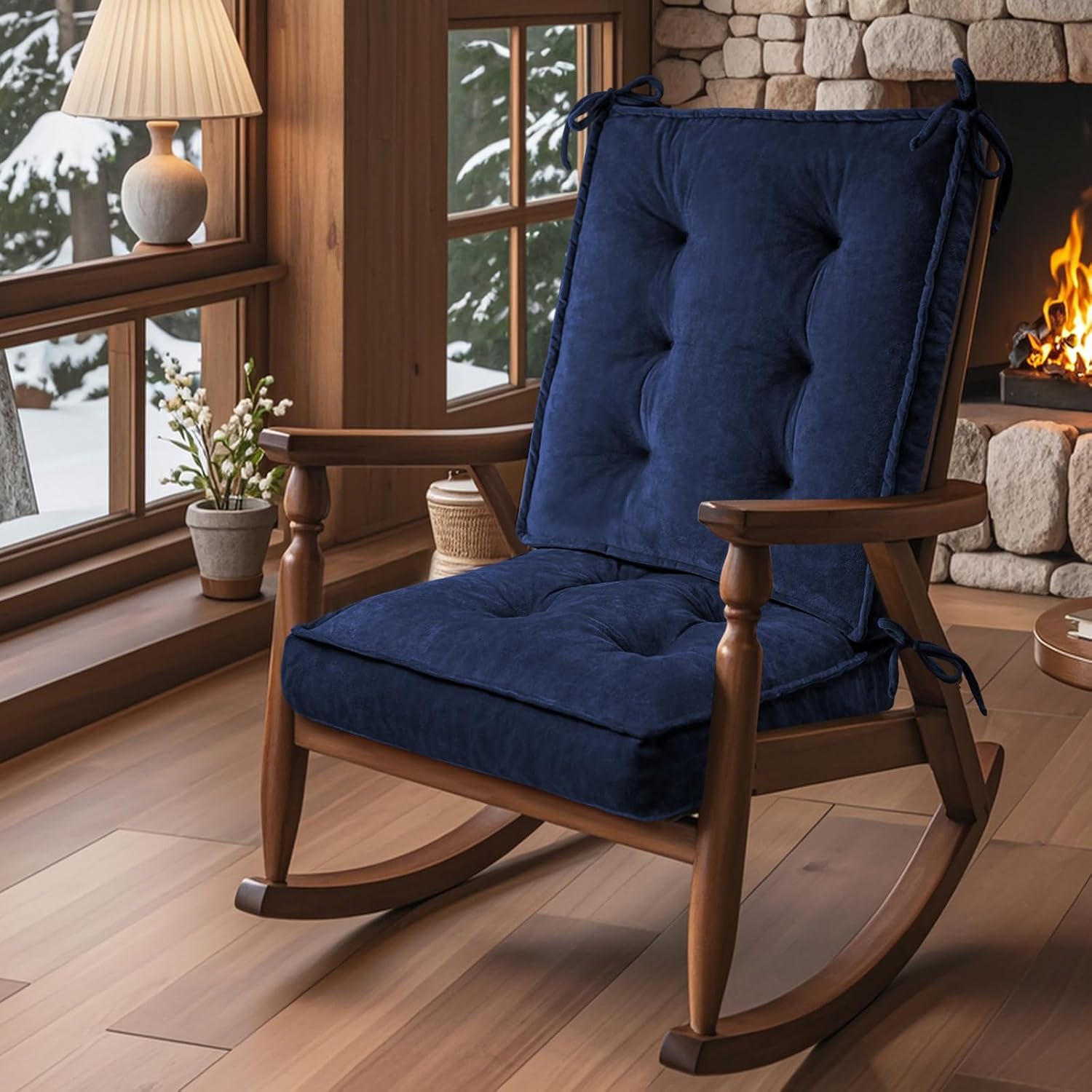 Amazon.com: Tycdiose Memory Foam Rocking Chair Cushions, Non-Slip ...