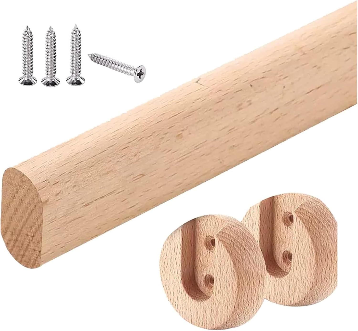 Amazon.com: Wood Closet Rods for Hanging Clothes, Hanger Rod with ...