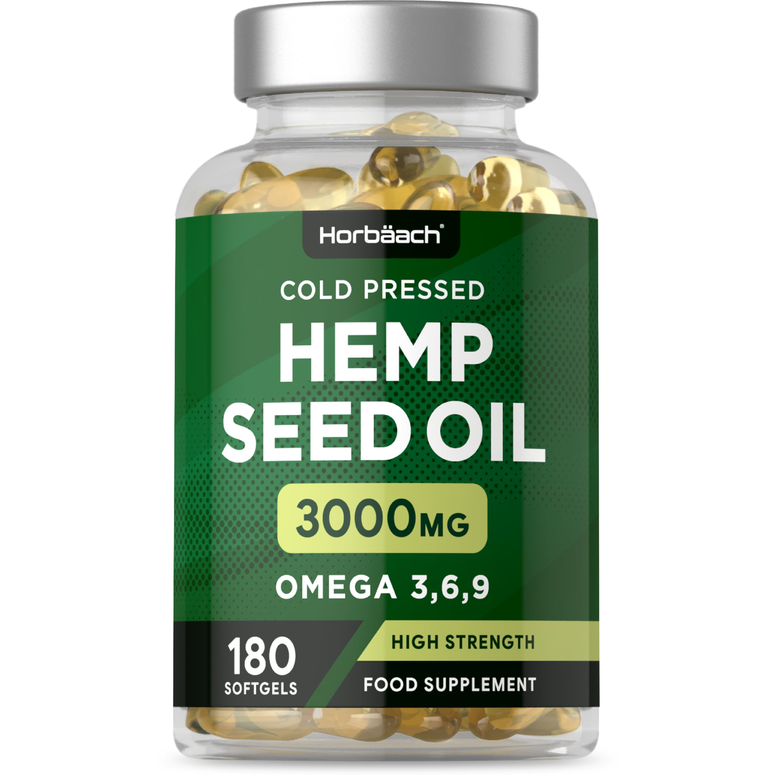 Hemp Seed Oil Capsules High Strength | 180 Count | 3000mg | Cold ...