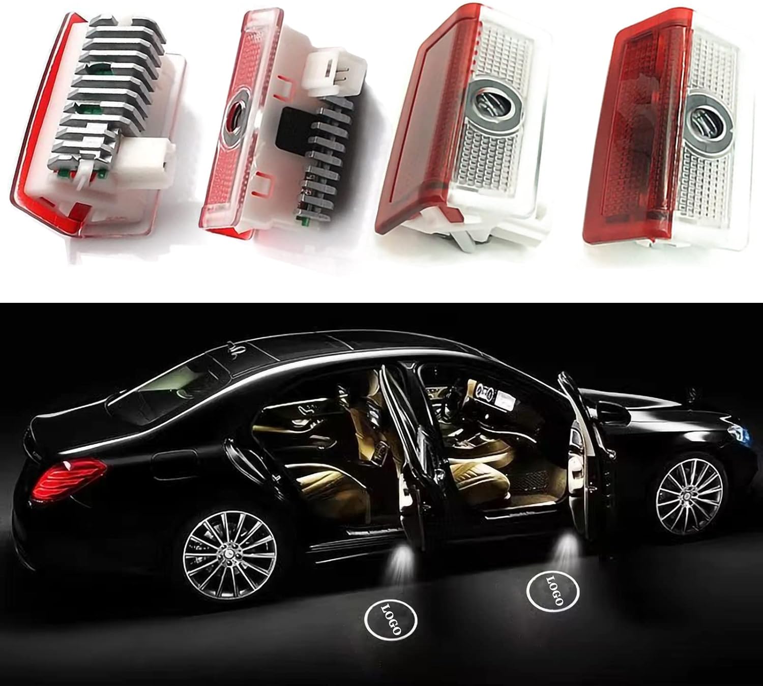 Buy 4 PCS HD Logo Lights for Car Doors Online Philippines | Ubuy