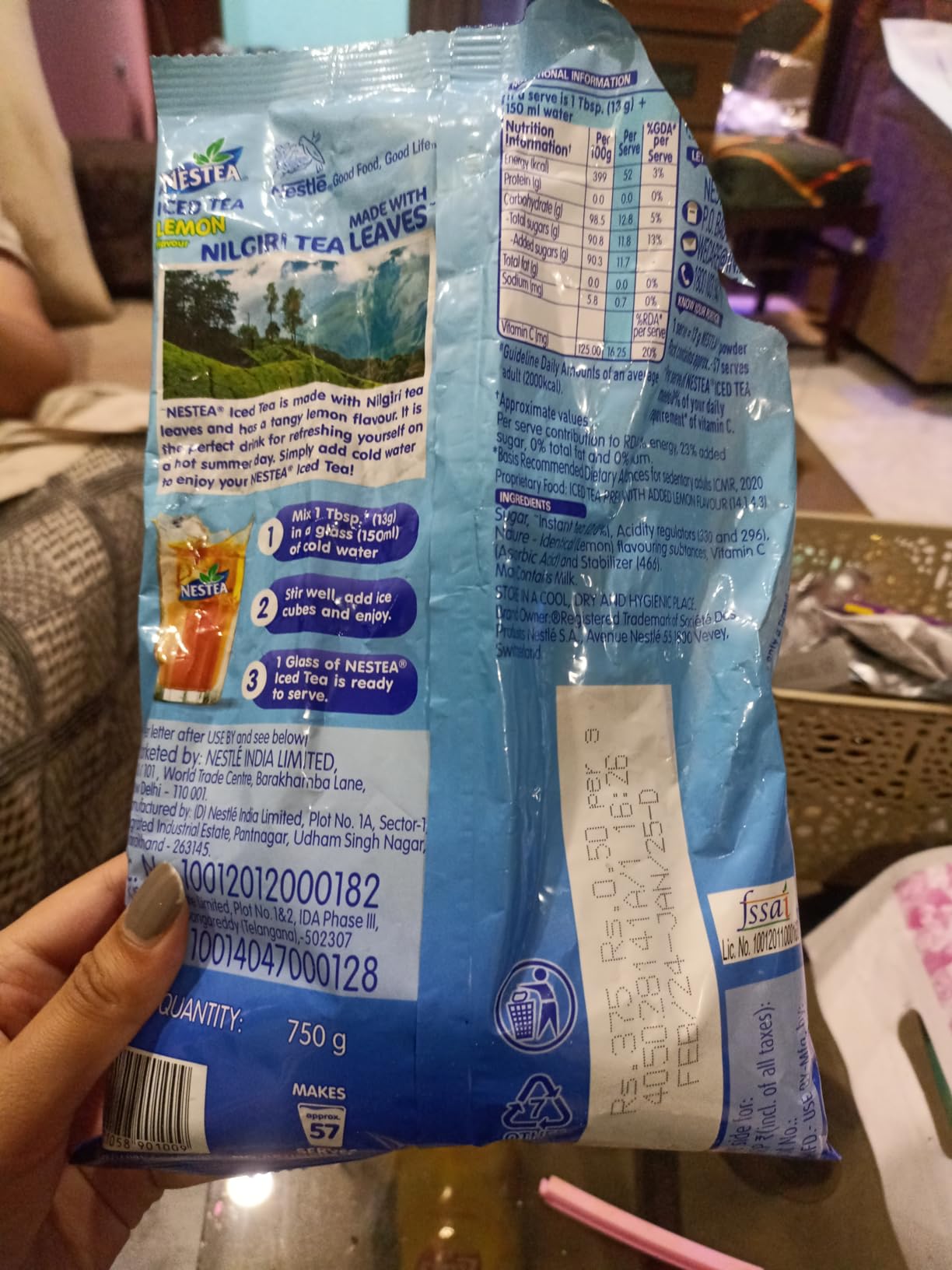 Nestea Powder Instant Iced Tea,Lemon Flavour|Refreshingly Good Taste ...