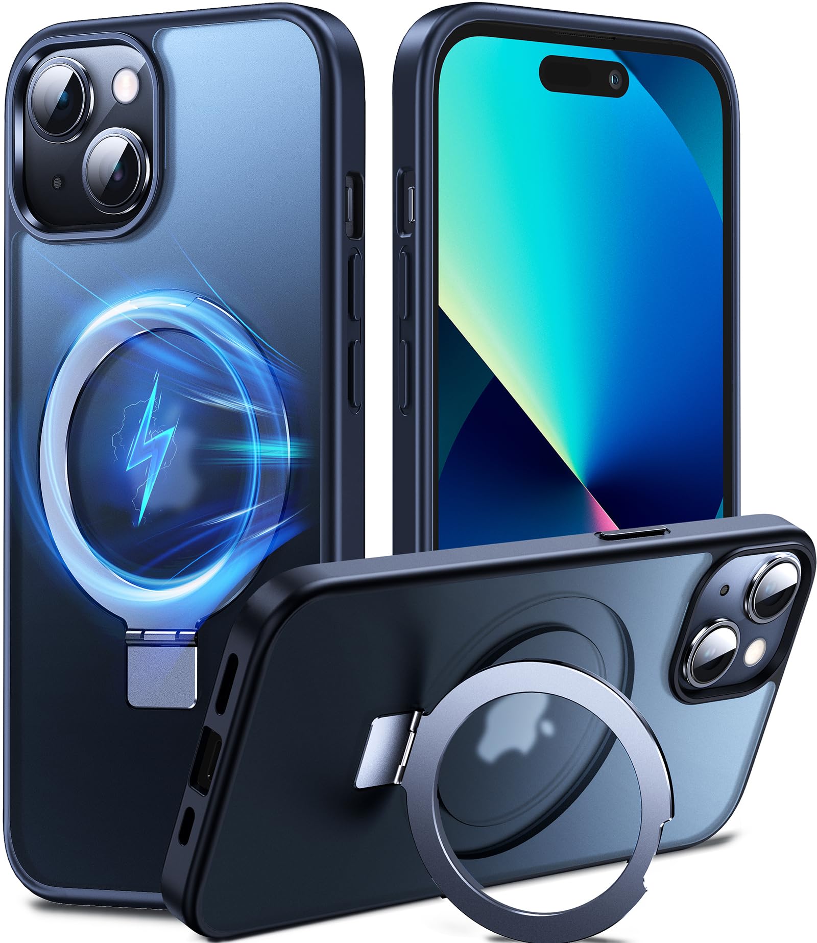 Amazon.com: Chicfun 3-in-1 [Magnetic+KickStand+Ring Holder] for iPhone 13 Case, iPhone 14 Case ...