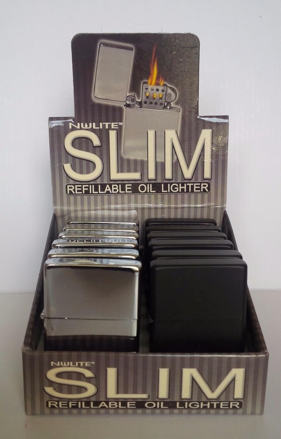 Amazon.com: 2 X Nulite Slim Refillable Oil Lighter(1 BLACL AND 1 SILVER ...