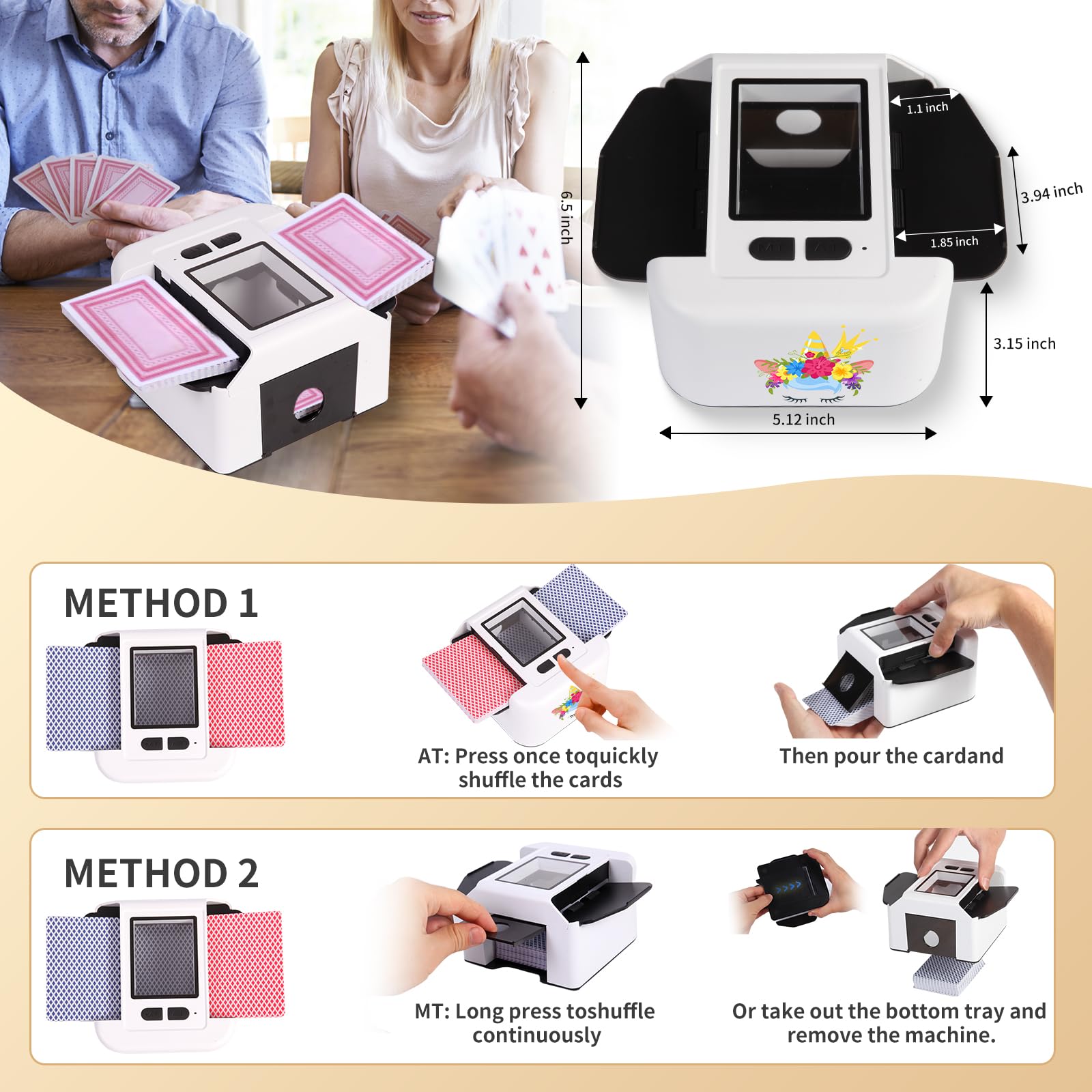Card Shufflers 1-2 Deck Shuffler Buldoospok Automatic Card Shuffler ...