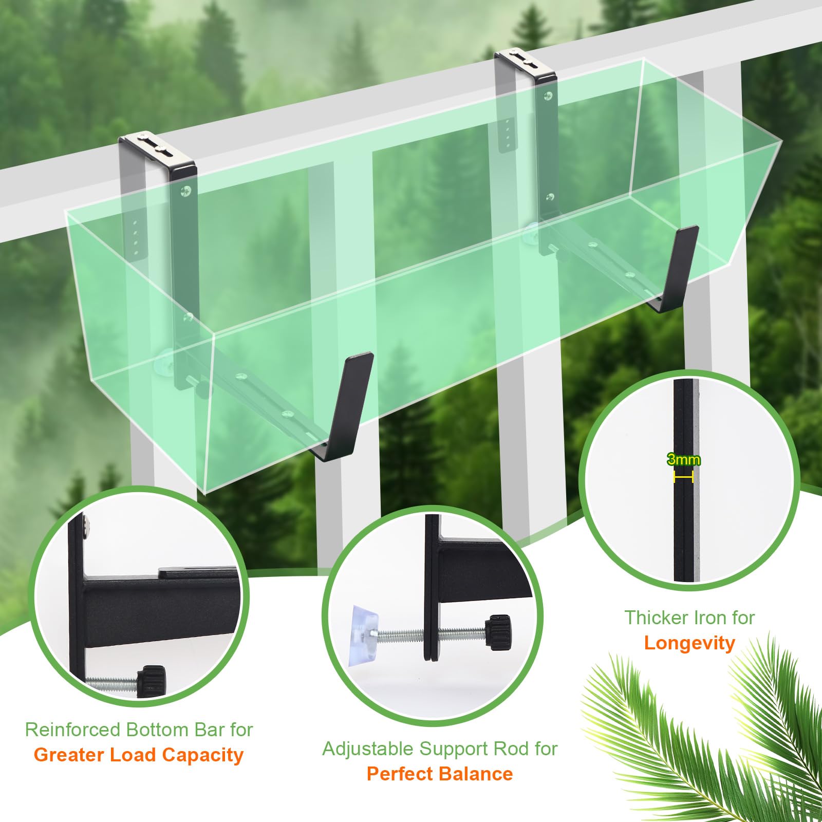 Snapklik.com : 6 Pack Window Box Brackets Flower Planter Box Brackets ...