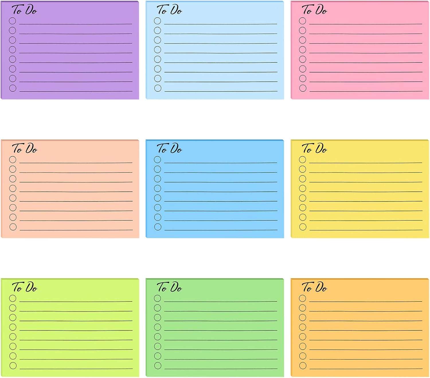 Amazon.com : 9 Pack to Do List Sticky Notes Sticky Notes with Lined ...