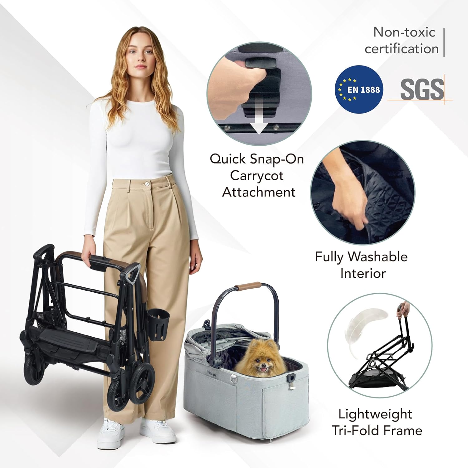 Explore the Cozy Comfort of the ibiyaya Tinker Pet Stroller: A 3-in-1 ...