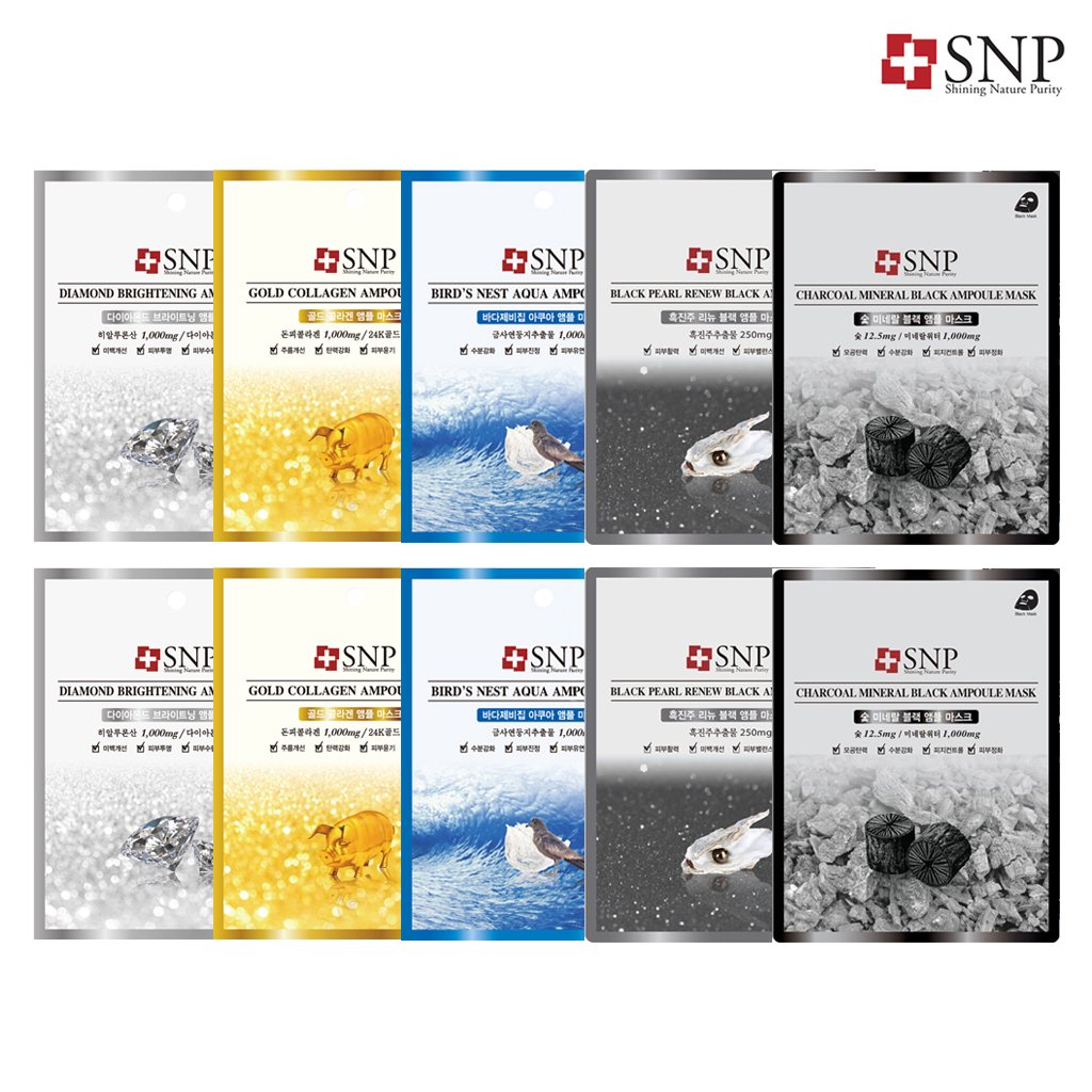Amazon.com: [SNP] Ampoule Mask 25ml Pack of 10 (5 Type x 2)