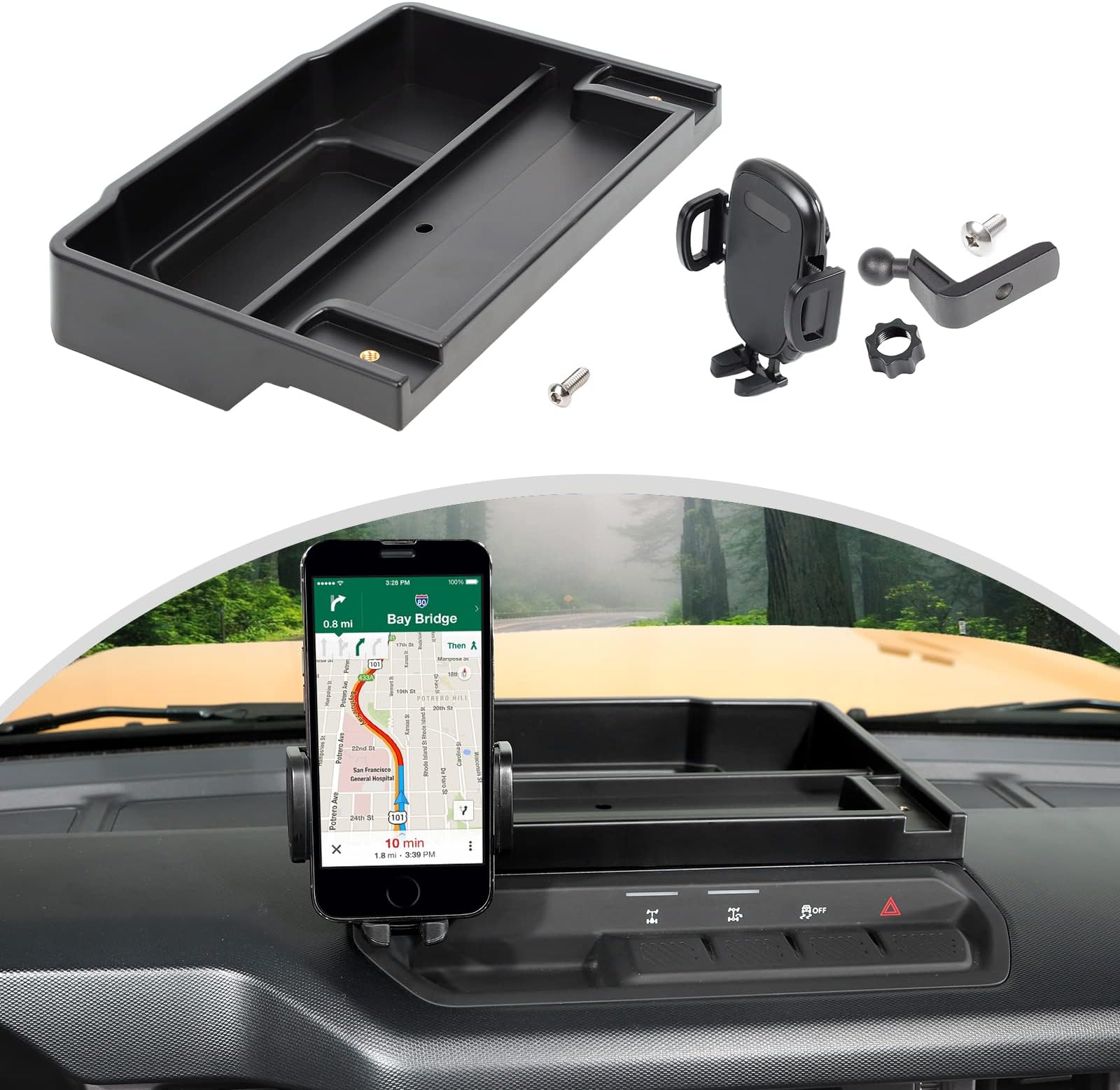Amazon.com: HTHE Dash Phone Holder with Storage Tray for Ford F150 2021 ...
