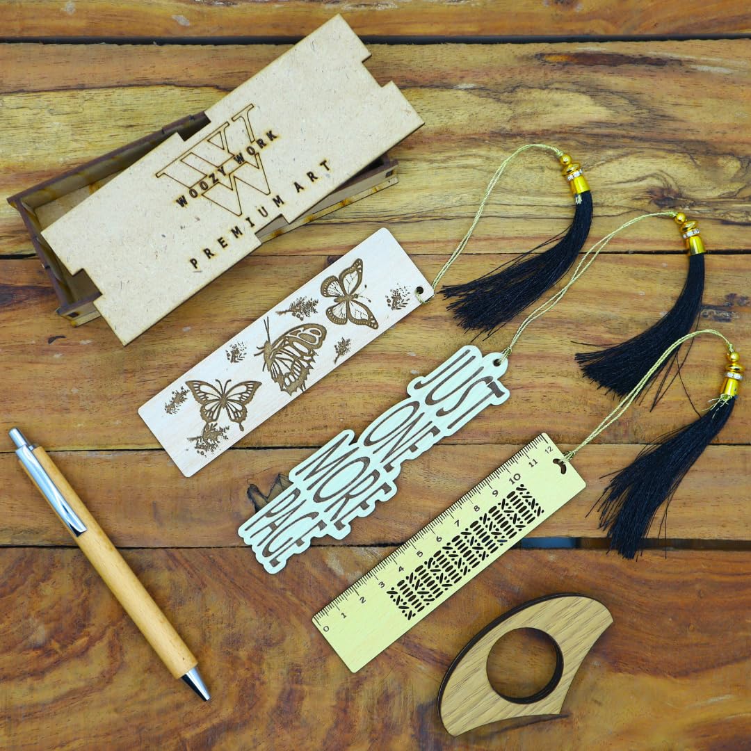 WOOZY WORK Wooden Bookmarks | Sustainable Wooden Bookmark, Pen, and ...