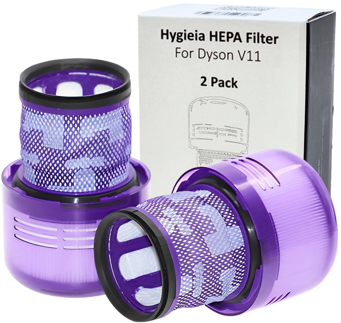 Hygieia (2-Pack) Washable HEPA Filters For Dyson V11 SV14 Absolute ...
