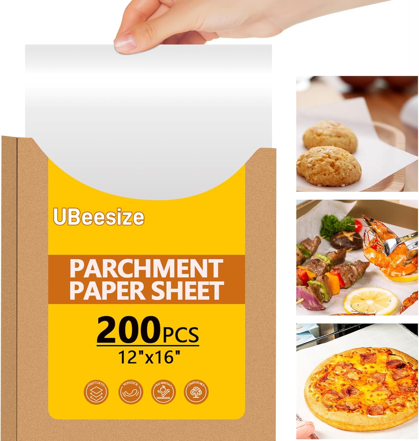Amazon.com: 200PCS Thickened Parchment Paper, 12×16 In Heavy Duty & Non ...