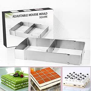 Amazon.com: Hcirjhie 10 Reach 20 Inch Rectangle Cake Mold, Adjustable ...