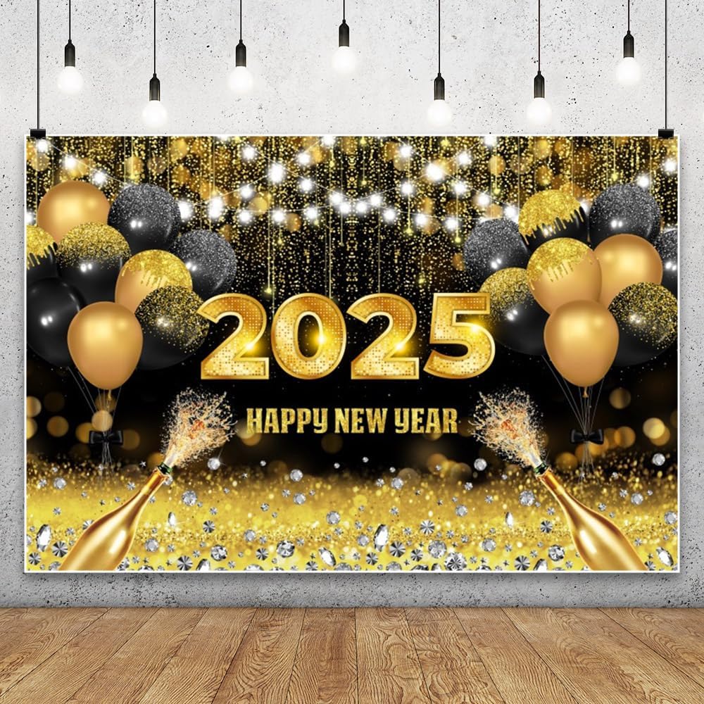 Amazon.com : OFILA Happy New Year Backdrop 5x3ft 2025 New Year ...