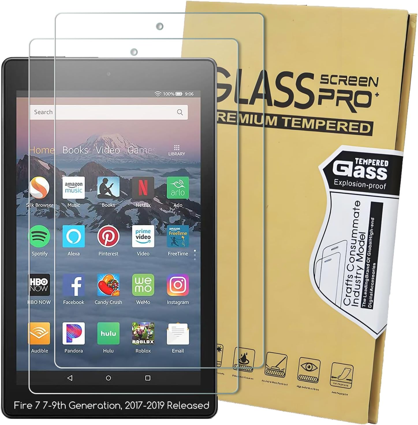 Amazon.com: KEANBOLL 2-Pack Tempered Glass Screen Protector Fire 7 ...