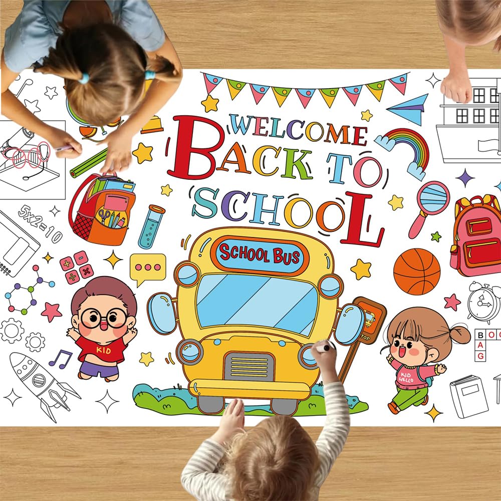 Amazon.com: Quimoy Back to School Giant Coloring Poster/Baner for Kids ...