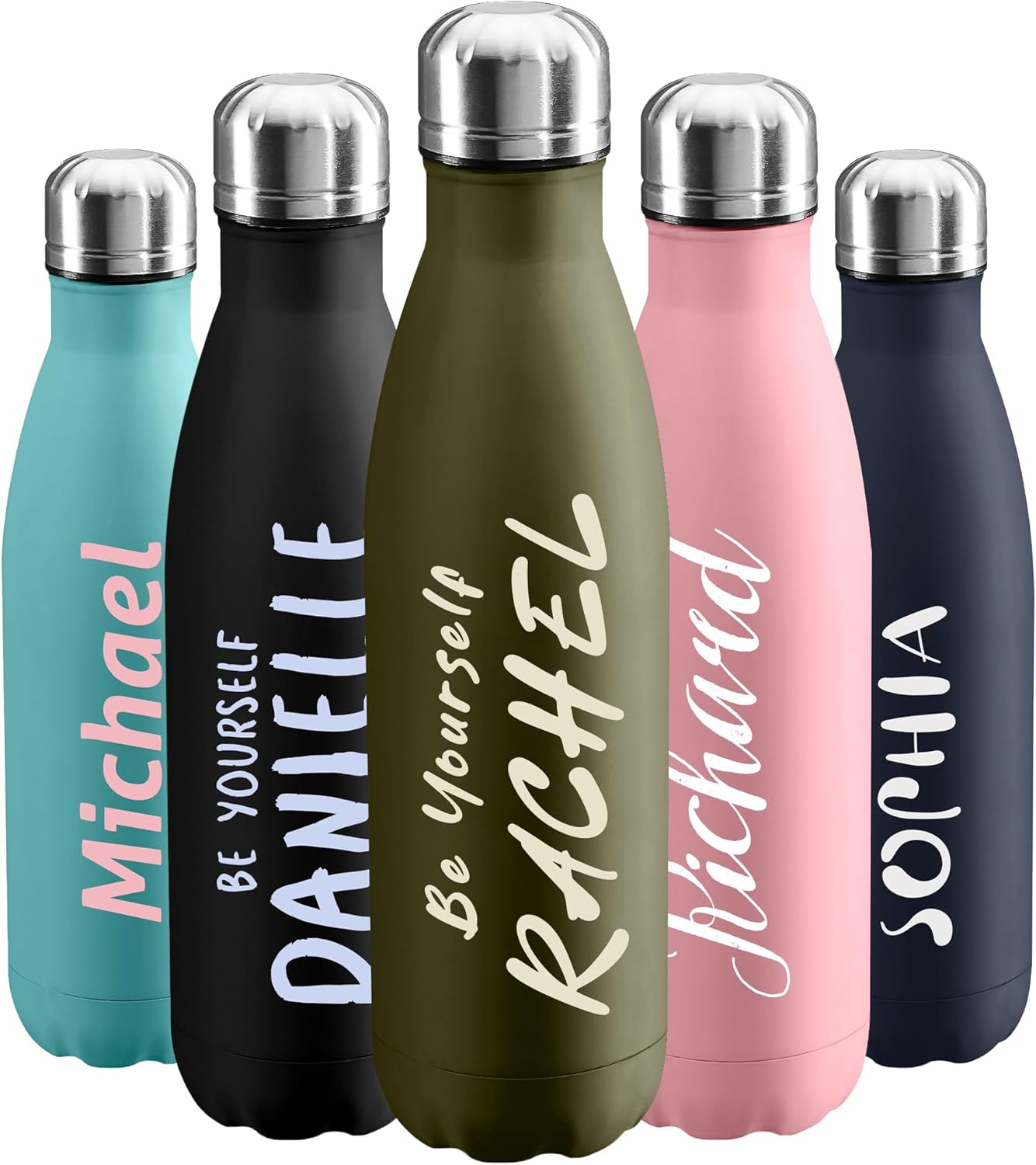 Amazon.com: Personalized Custom Water Bottle Print in USA 17oz ...