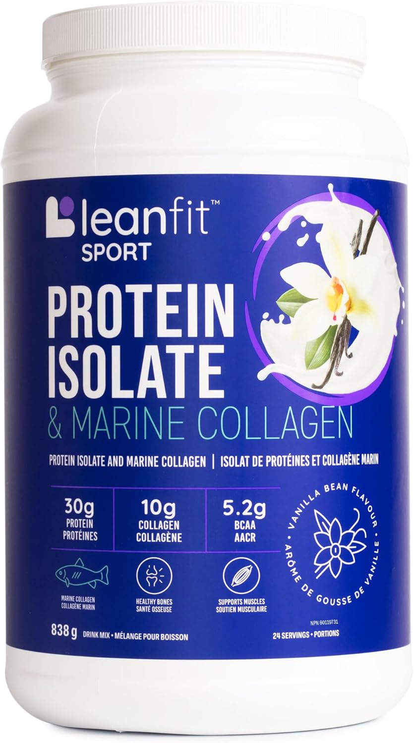 LEANFIT SPORT PROTEIN ISOLATE & MARINE COLLAGEN, Natural Vanilla, Grass ...