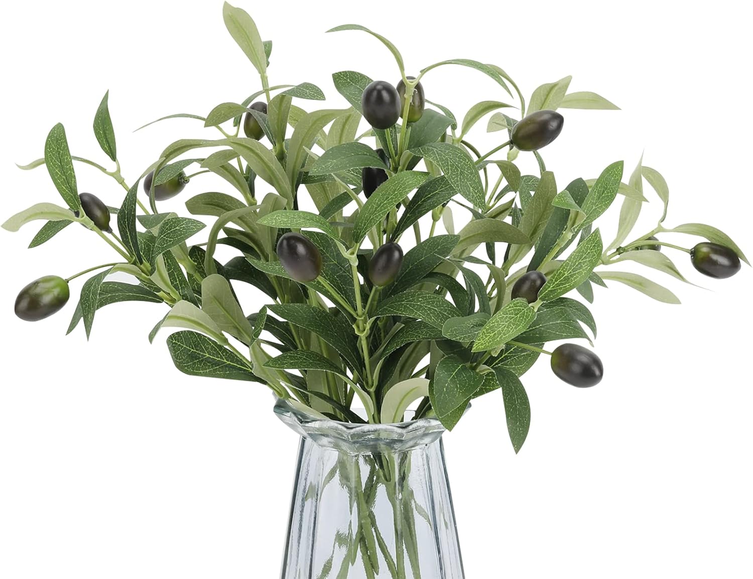 Amazon.com: Erlandens 10pcs Faux Olive Leaves Stems 10” Tall Artificial ...