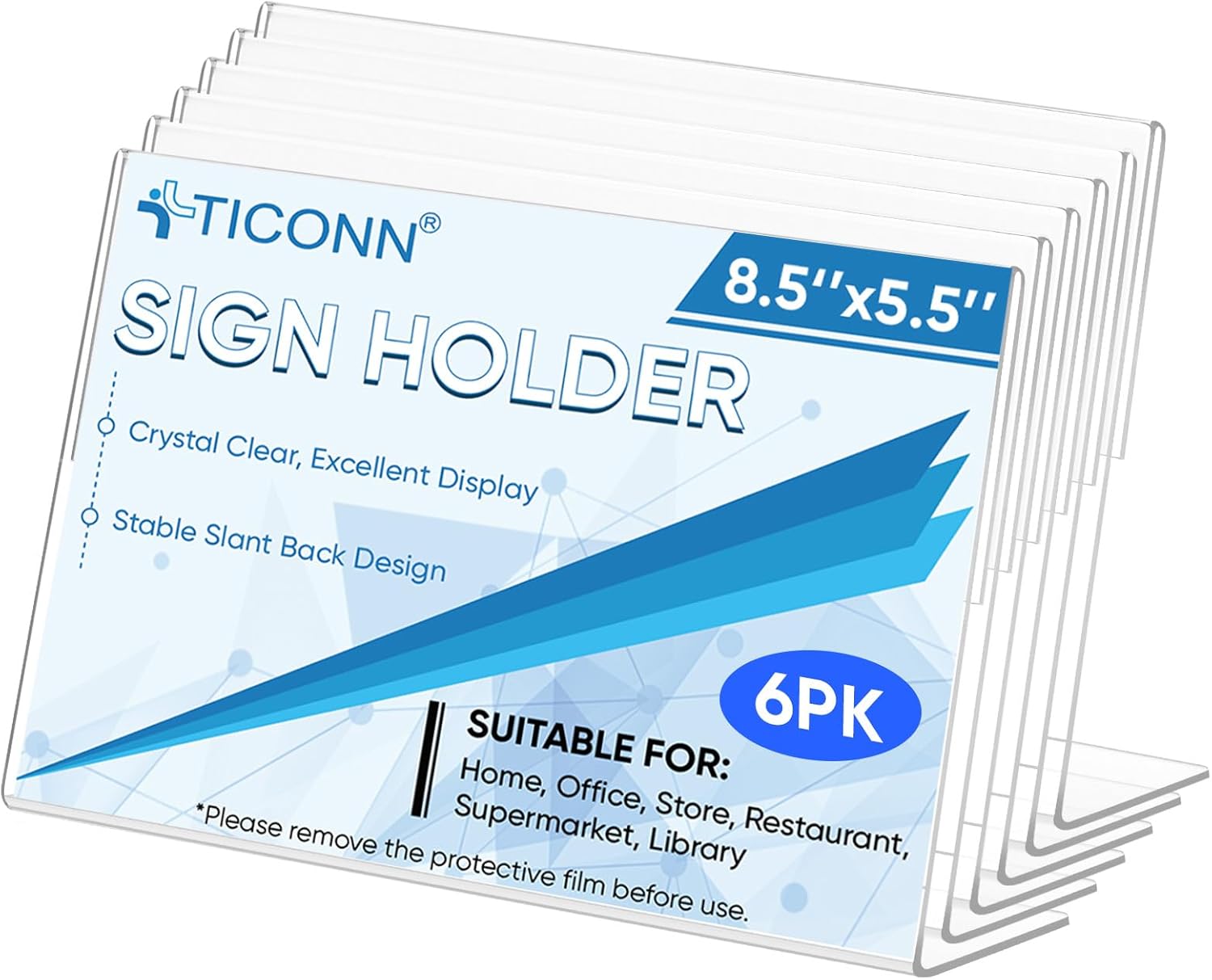 Amazon.com : TICONN 8.5 x 5.5 Acrylic Sign Holder, L Shape Clear Sign ...