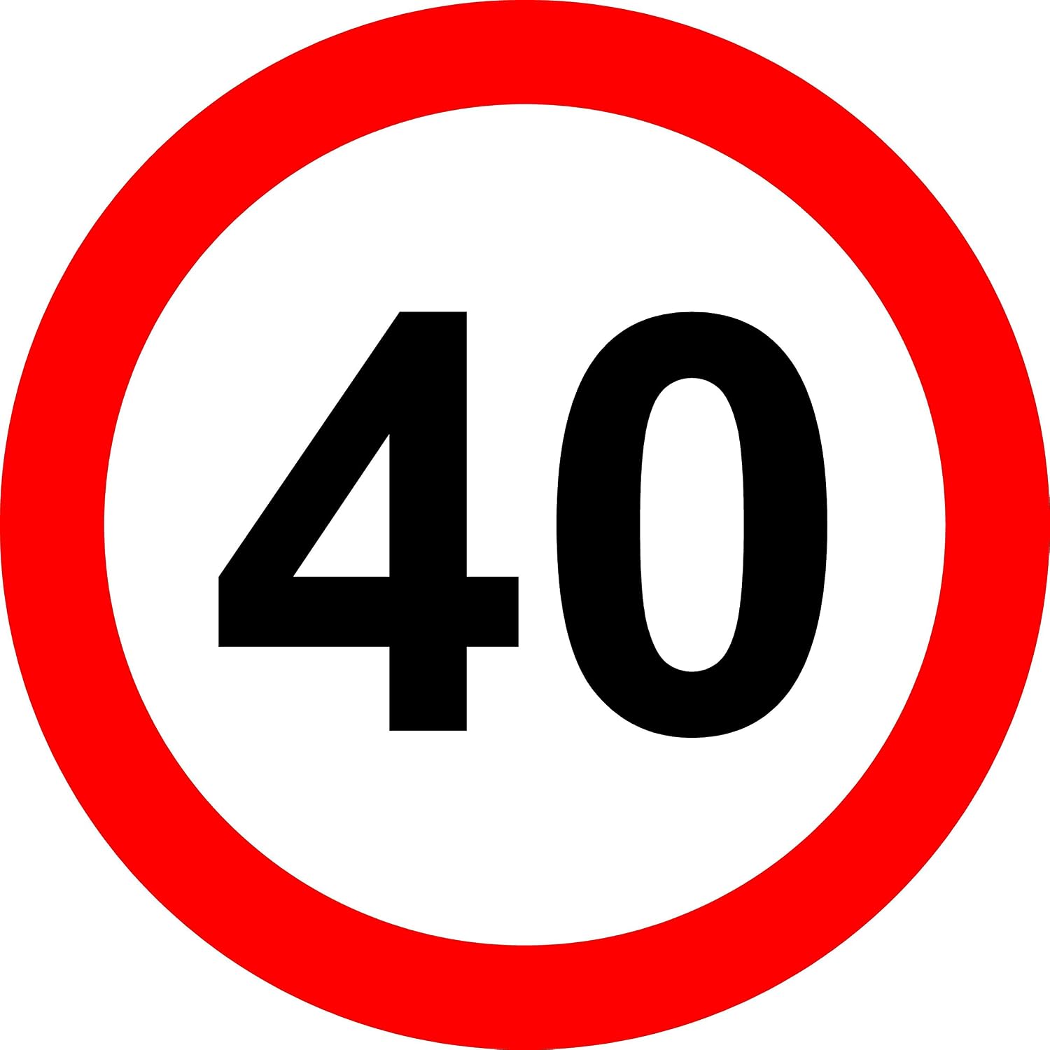 40 Mph road safety sign - 3mm Aluminium sign fitted with 2 strips ...
