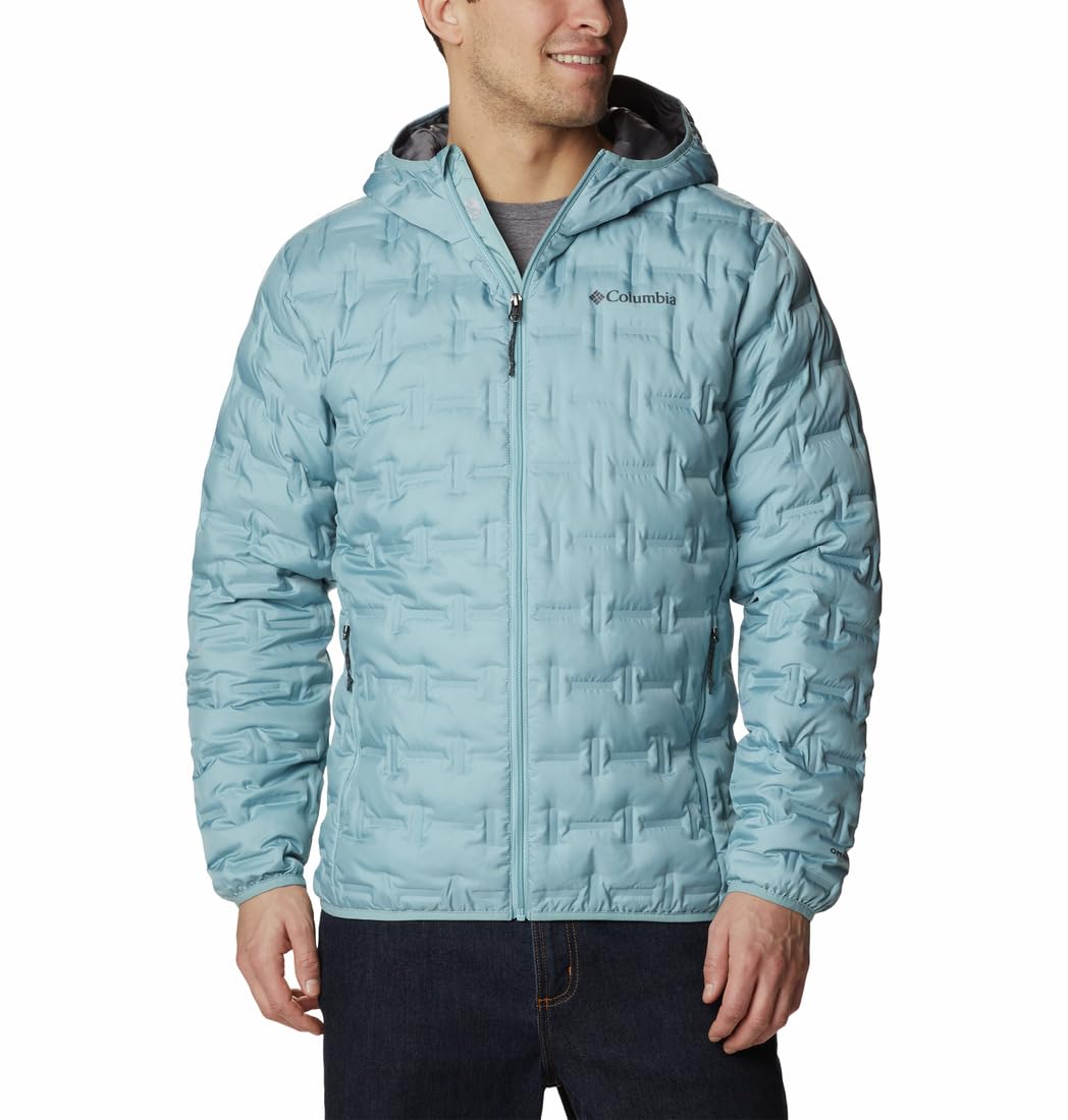 Columbia Mens Delta Ridge Down Hooded Jacket, Stone Blue, XXL : Amazon ...