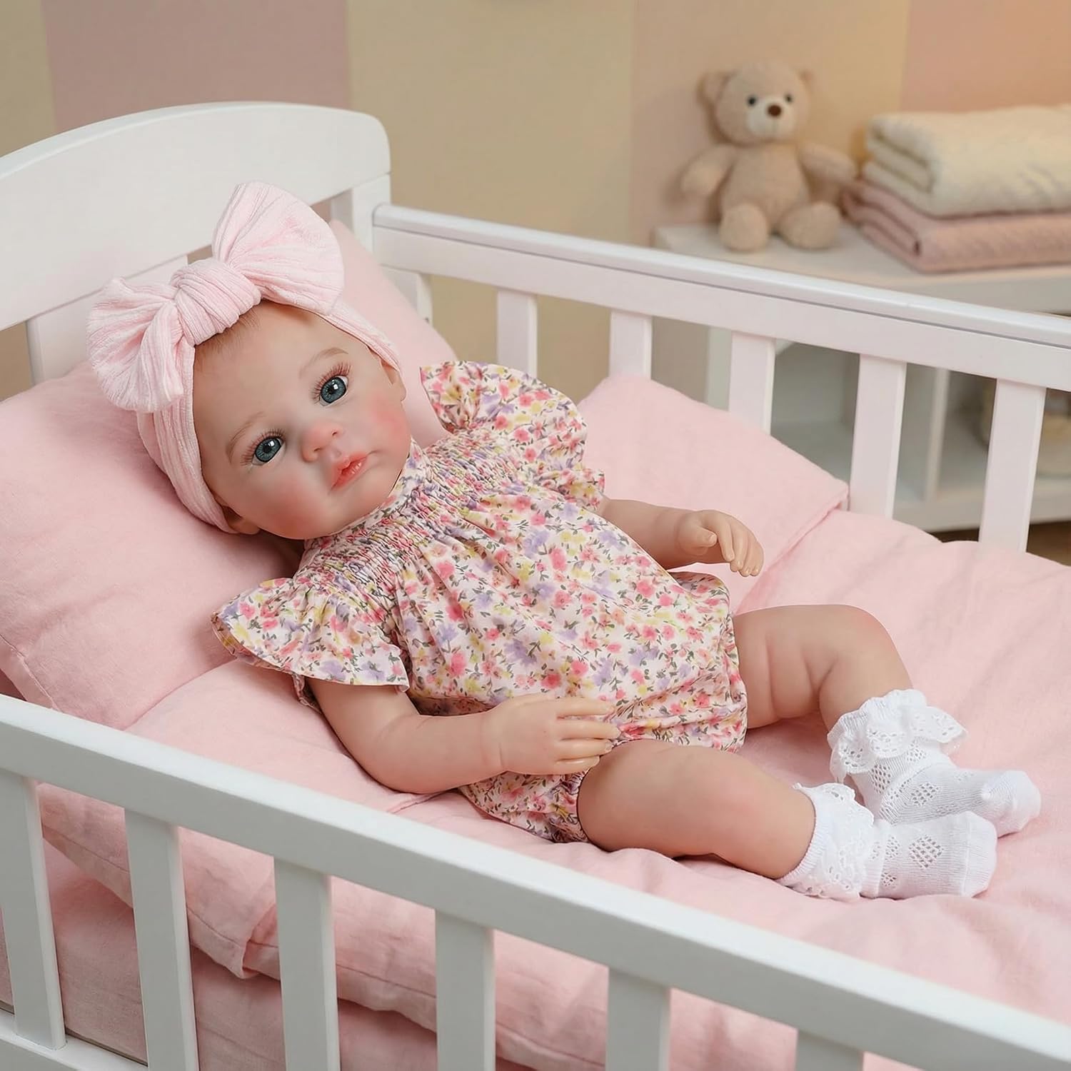 Amazon.com: Pinky Reborn Silicone Full Body Reborn Baby Dolls 19 Inch ...