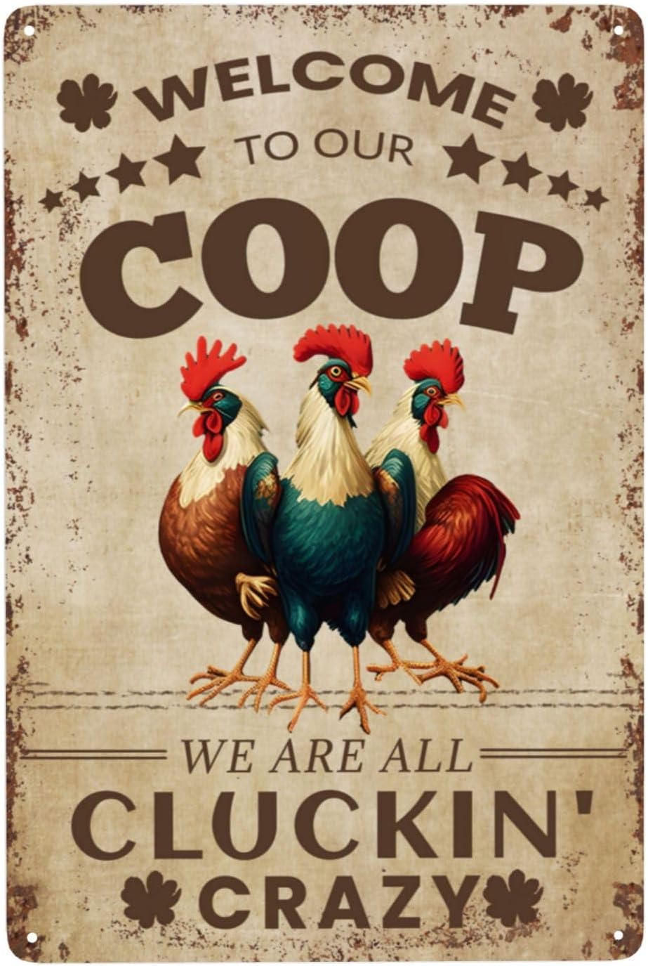 Amazon.com : Chicken Coop Signs Welcome To Our Coop We Are All Cluckin ...