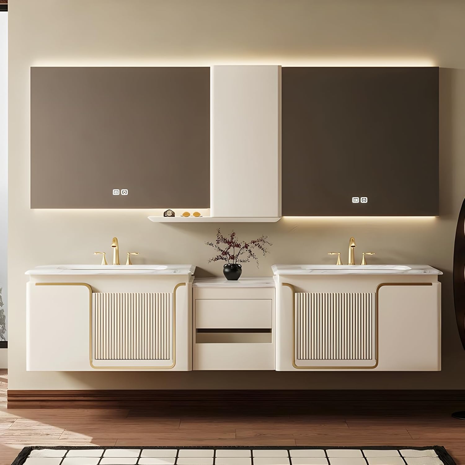 Amazon.com: Bathroom Vanity with Double Sink, 84IN Bathroom Vanities ...