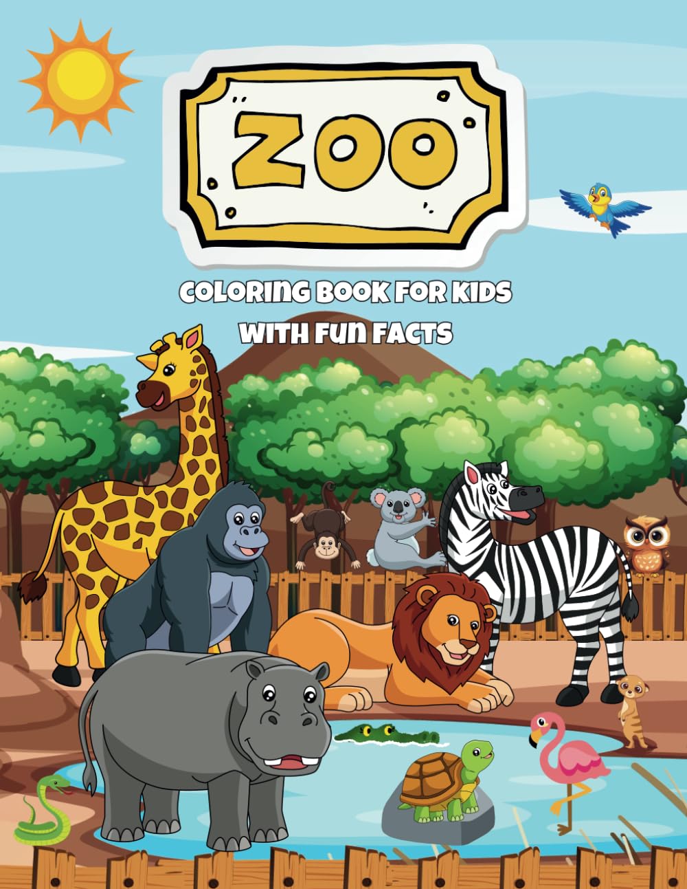 Zoo Coloring Book for Kids with Fun Facts: Ages 5-10 | Jumbo Coloring ...
