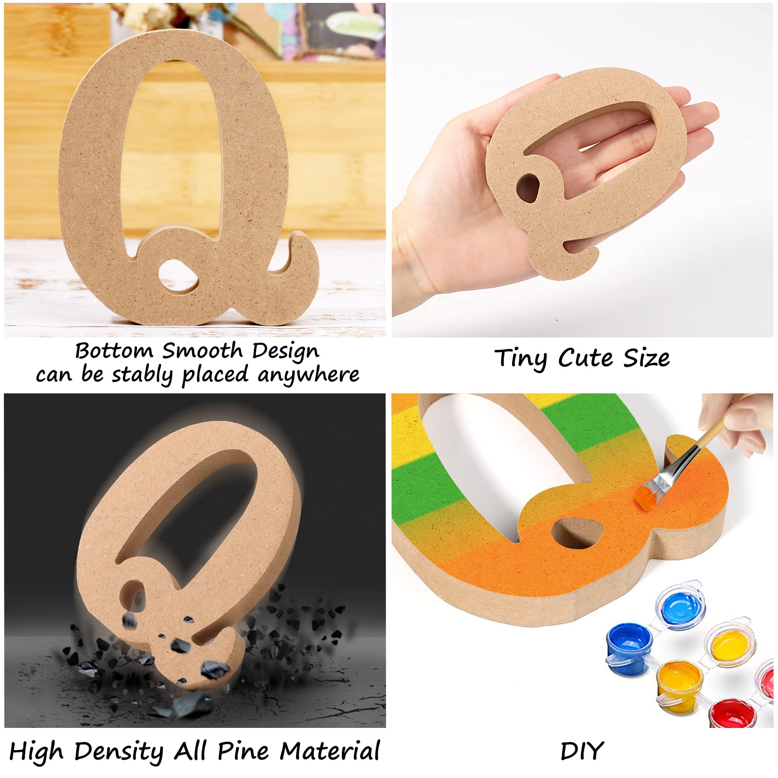 Snapklik.com : 4 Inch Wood Letters Wooden Letters For Wall Decor Crafts ...