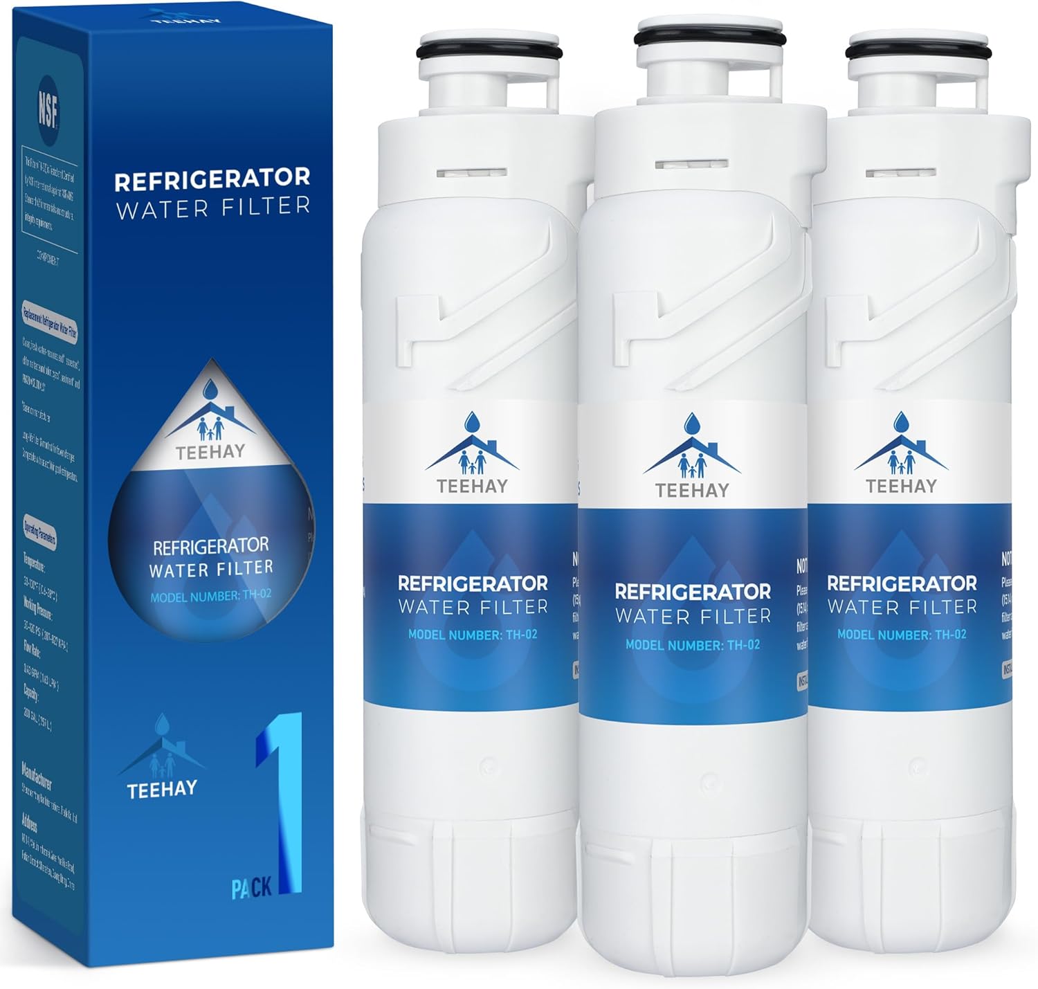 Amazon.com: TEEHAY EDR2RXD1 Water Filter 2 Replacement, Compatible with ...